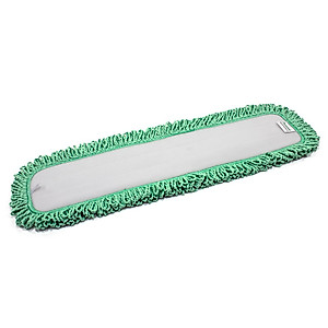 Real Clean 24 Inch Green Fringe Microfiber Dust Mop Pads (Pack of 2)