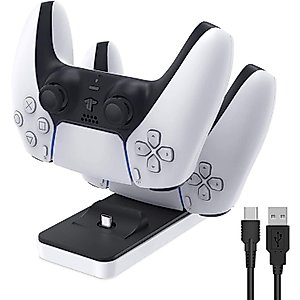 Controller Charger for PS5, Kahool Portable Dual Charge Fast Charging Station Dock for Sony DualSense PlayStation 5 Controllers