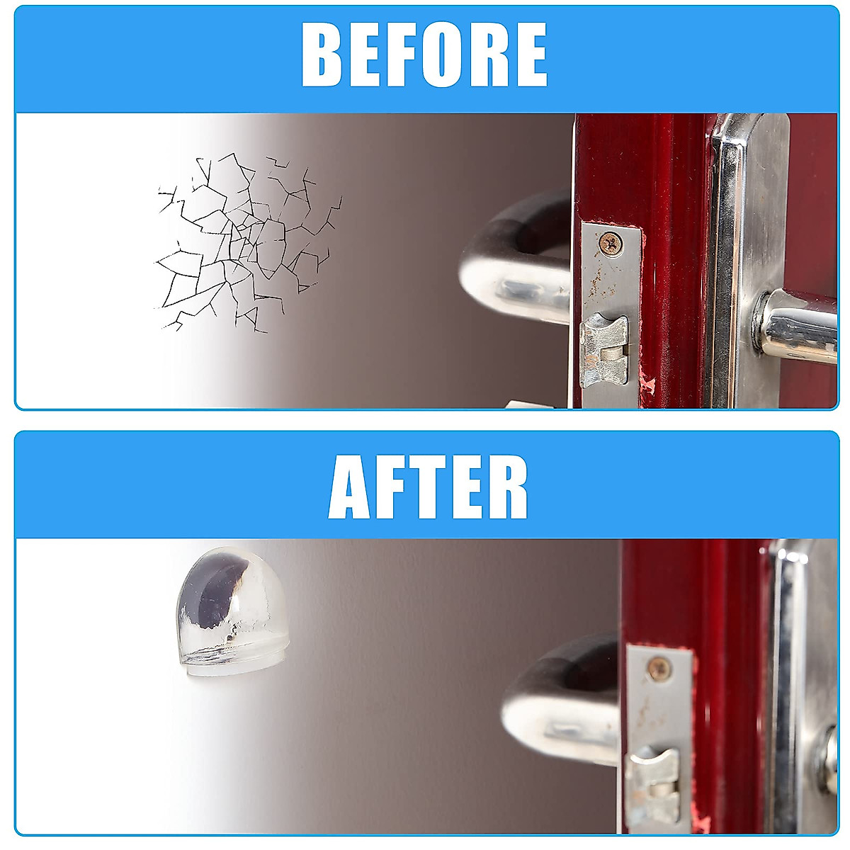 6 Pieces Floor Door Stopper No Drill Shower Door Stopper Self Adhesive Door Stoppers Wall Protectors Acrylic Door Stoppers Floor Buffers Wall Buffers for Protection of Wall and Furniture