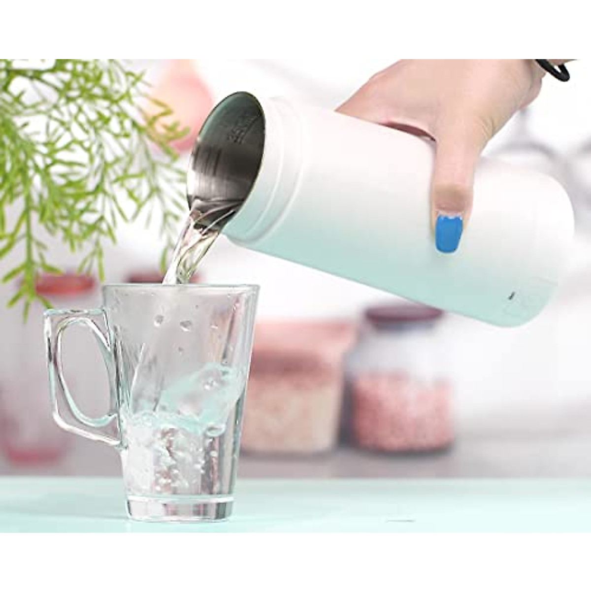 Portable Travel Electric Kettle Mini Thermos Fast Boil Teapot Heating Cup Stainless Steel Metal Bottle