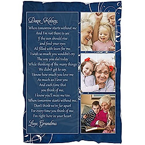 Personalized When Tomorrow Starts Without Me Blanket Bereavement Gifts for Loss of Mother Husband Sympathy Gifts for Loss of Mom Dad Condolence Gifts Throw Blanket