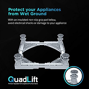 Adjustable Fridge Stand- Dryer Stand- Refrigerator Stand-Mini Fridge Stand- Washer Pedestal-Strong Feet for Washing Machine-Washer Stand-Strong Feet for Fridge- Movable Washer Stand