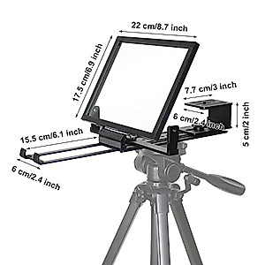 Teleprompter Compatible with iPad Air 10.9 inch, Pafieo S12 Mini DSLR Camera Teleprompter with Remote Control Compatible with Canon Nikon Sony Vlog Camera