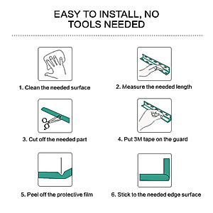 Beauty Pear Baby Proofing Corner Guards & Edge Protectors (6.6 Feet, 8 Corners) Pre-Taped Table Corner Protector, Safe Edge Corner Cushion(2513)