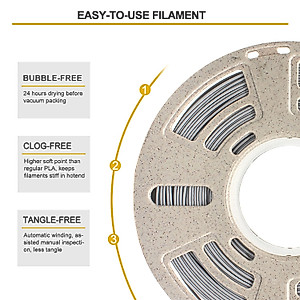 Reprapper Tangle Free Gray PVB Filament for 3D Printer & 3D Pen - Print Like PLA Filament 1.75mm Easy Smoothable Post Polishing with IPA Alcohol Smooth Finish Work Gray 1 kg (2.2 lbs).
