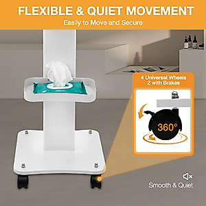 Aluminum Trolley Wheel Stand Hair Salon Beauty Mobile Cart Rolling Trolley Hair Instrument Storage Tray USA