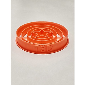 T3D Cookie Cutters Inspired by Captain Shield America Cookie Cutter, Suitable for Cakes Biscuit and Fondant Cookie Mold for Homemade Treats, 3.48 in x 3.48 in x 0.55 in