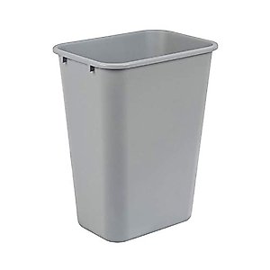 Amazon Basics - Rectangular Commercial Office Wastebasket, 10 gallons (Pack of 1), Grey (Previously AmazonCommercial brand)