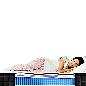 Rose Queen Mattress in a Box, 10 Inch Hybrid Mattress Queen Size with Memory Foam, Individual Pocket Springs for Motion Isolation, Medium Firm Queen Size Mattress, Bed in a Box, Strong Edge Support