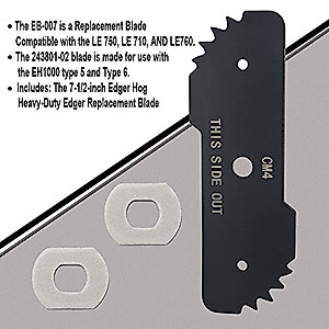 2-Pack EB-007 Edge Hog Heavy-Duty Edger Replacement Blades Compatible with Black+Decker 7-1/2-inch, for LE750-CASE Cut with 4-wear Indicators