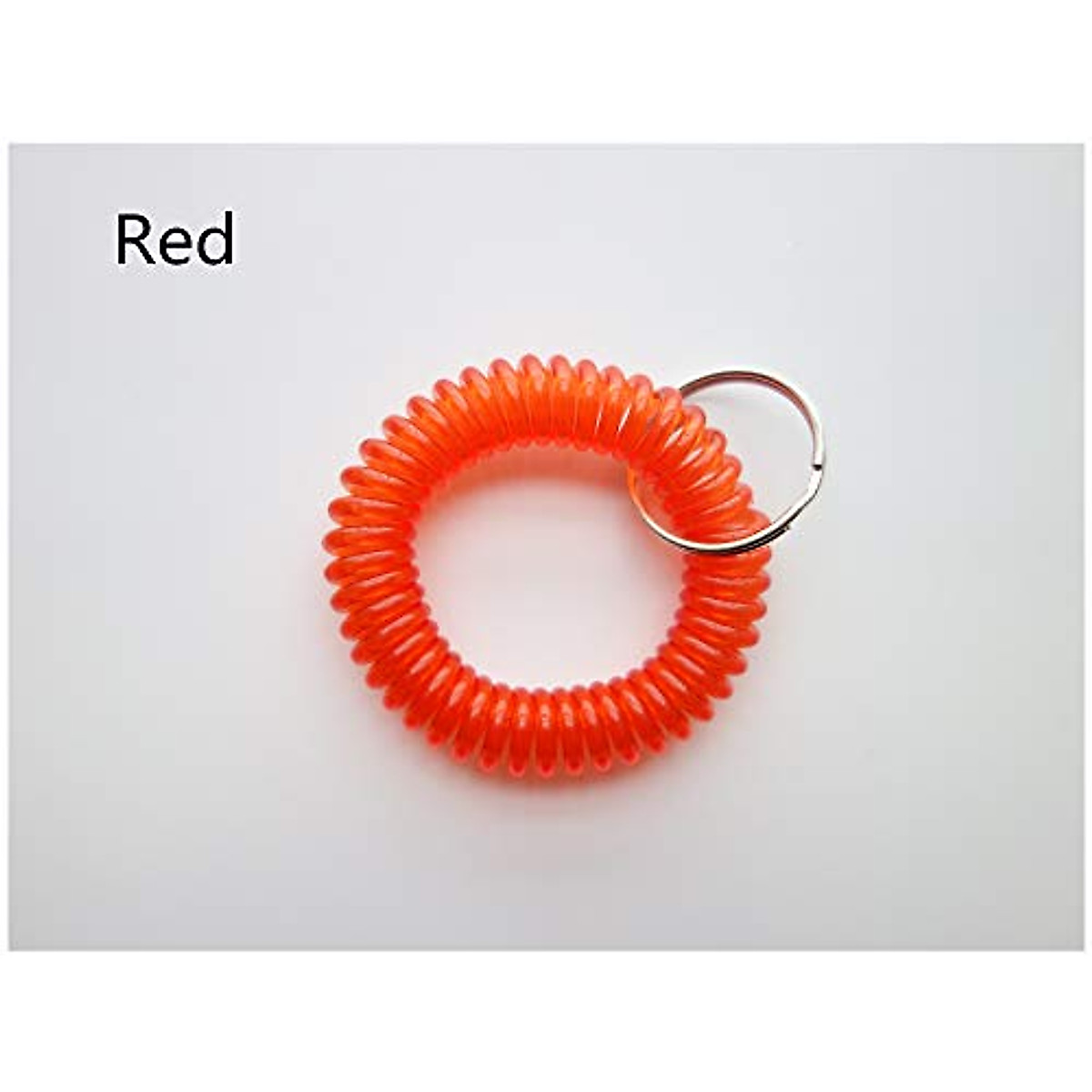 Pack of 6 Colorful Spring Spiral Wrist Coil Key Chain, Wristband Key Ring