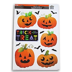 Halloween Static Cling for Windows or Mirrors - Cute and Colorful Window Cling Decorations for Home, Classroom, Office, Daycare, and More! (Trick or Treat Jack o'Lanterns (14 Piece))