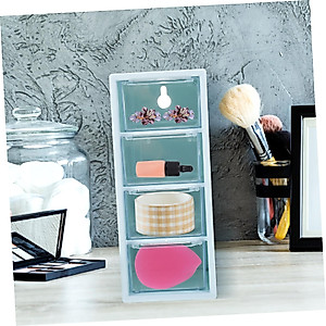 Ciieeo Box Jewelry Storage Box Clear Plastic Storage Bins Jewelry Case Storage Drawer Makeup Storage Cabinet Desk Top Organizer Clear Dresser Storage Shelves Plastic Small Tool