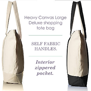 Personalized Canvas Bags w/Name 2 Bag Colors 17 Vinyl Colors Custom Shoulder Tote Bag Gifts Woman Customized Zippered Shopping Bag Girls Reusable Grocery Bags Woman Birthday Gift C1 Black and Beige