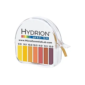 Micro Essential Lab 367 Hydrion Short Range pH Test Paper Dispenser, 9.0 - 12.0 pH, Single Roll