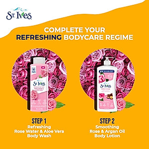 St. Ives Body Wash Refreshing Cleanser Rose Water & Aloe Vera Made with Plant-Based Cleansers & 100% Natural Extracts 16 oz