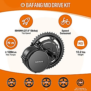 BAFANG BBS02B 48V 750W Mid Drive Kit for 68MM Bottom Bracket, 8Fun Electric Bike Mid Mount Motor with 500C Display & 44T Chainring, eBike Conversion for Mountain Road Commuter Bicycle (NO Battery)