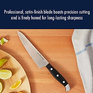 HENCKELS Statement Razor-Sharp 5-inch Compact Chef Knife, German Engineered Informed by 100+ Years of Mastery, Black/Stainless Steel