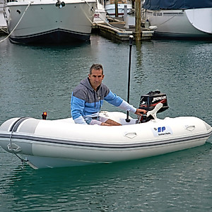 RAILBLAZA White Ribport Inflatable Boat Dinghy with Self-Adhesive Pad, Attach Rod Holders, Drink Holders, Camera Mount and More