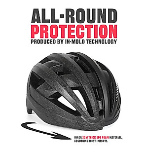 VICTGOAL Bike Helmet with USB Rechargeable Rear Light Detachable Magnetic Goggles Removable Sun Visor Mountain & Road Bicycle Helmets for Men Women Adult Cycling Helmets (L: 57-61 cm, Black White)