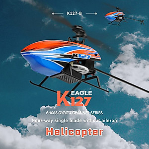 LEOSO WLtoys XK K127 RC Helicopter Remote Control Helicopter, Altitude Hold, One Key Take Off/Landing, RC Airplane for Kids Boys Mens and Beginners
