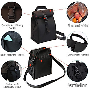 ZM-YOUTOO Insulated Lunch Bag Thermal Foldable Lunch Box with Adjustable Shoulder Strap for Men, Adults, Women Office, Work, Picnic Hiking Beach