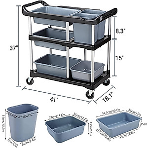 Storage Cart 3 Tier Heavy Duty Commercial Grade Utility Cart,Carts With Wheels,Multi-Function Mobile Shelving Unit Organizer for Hotel,Restaurant,Kitchen, Bedroom,Laundry Room( Size : 88*46.5*94 cm )