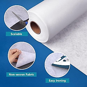 YASUOA Fusible Interfacing DIY Craft Supplies, Medium Weight Interfacing, 11.6” x 30 yards, White Non-Woven Adhesive Interface, Polyester Single-Sided Interface Perfect for DIY Interfacing Material