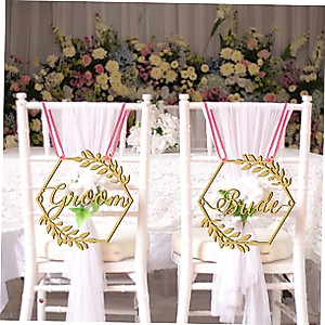GOOHOCHY 1 Set wedding chair sign mr and mrs wooden signs groom to be wedding aisle groom bride door hanger wedding wood plaque wedding chair decorations bridegroom rural the banner