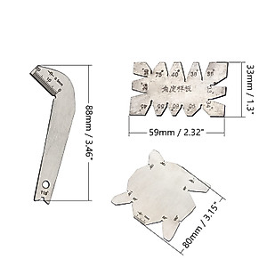 Utoolmart 3Pcs Drill Bit Angle Gauges Stainless Steel Drill Sharpener Tools S/S Angle Measuring Gage Hand Measure Tools