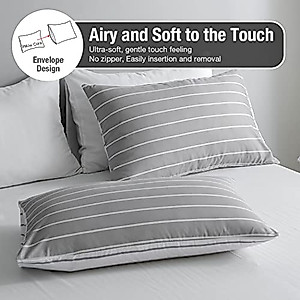 Lekesky Grey Duvet Cover Queen Size, Comforter Covers Queen 3pc Soft 100% Washed Microfiber Breathable Bedding Duvet Cover Set with Zipper Ties (1 Comforter Cover 90x90 +2 Pillow Cases)