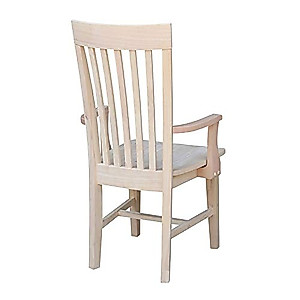 International Concepts Tall Mission Chair with Arms, Unfinished