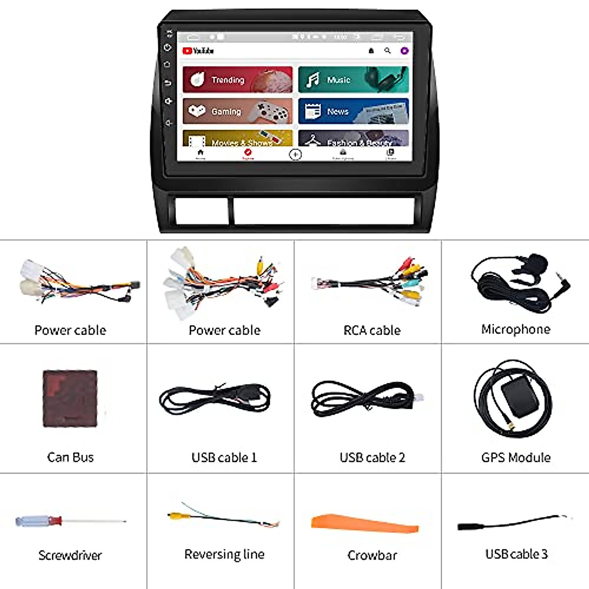 Car Radio for Toyota Tacoma 2005-2015 Built-in carplay Android Anto,9 inch Android 12 Car Stereo Head Unit 2G RAM 32GROM with DSP WiFi GPS Navigation Bluetooth Steering Wheel Control