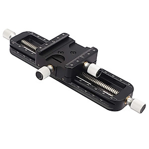 Haoge FM-160 Wormdrive Macro Rail for Macro Photography Track, Focus Stacking Precision Focus Slider/Close-up Shooting Clamp Plate Fine-Tuning Screw Rod