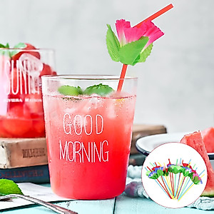 NOLITOY 300 Pcs Fruit Straws Disposable Drinking Straws Disposable Straws Fluorescent Straws Garnishing Straws Cocktail Straws Pearl Decor Cocktail Sip Stirrers Disposable Juice Straws