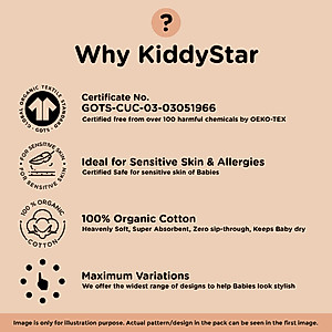 KiddyStar 5-Pack 21”x10” Burp Cloths for Boys & Girls - Absorbent Organic Cotton Burp Cloth for Burping, Spit-up, Drooling, Baby Wipe