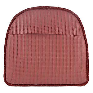 Klear Vu Raindrop Non Slip Dining Chair Pad Cushion, Set of 4, Red