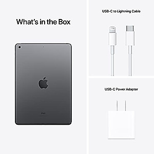 Apple iPad (9th Generation): with A13 Bionic chip, 10.2-inch Retina Display, 64GB, Wi-Fi, 12MP front/8MP Back Camera, Touch ID, All-Day Battery Life – Space Gray