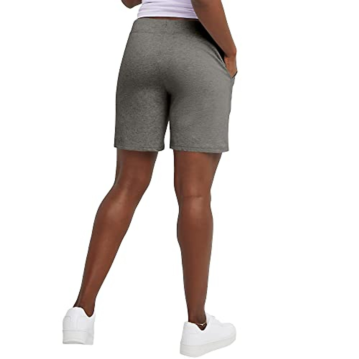 Hanes Women's Jersey Pocket Short with Outside Drawcord