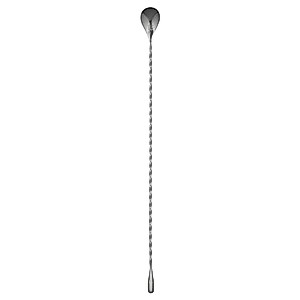 Restaurantware Bar Lux 16 Inch Bar Spoon 1 Corkscrew Handle Cocktail Stirrer Spoon - Long Commercial Stainless Steel Cocktail Mixing Spoon For Stirring And Mixing Cocktails For Professionals