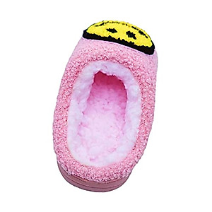 Jcgosmn Smile Face Kids Slippers Unisex-Child Toddlers House Slippers for Kids Waterproof Sole Fuzzy Slide Boys Girls Slip-on Shoes