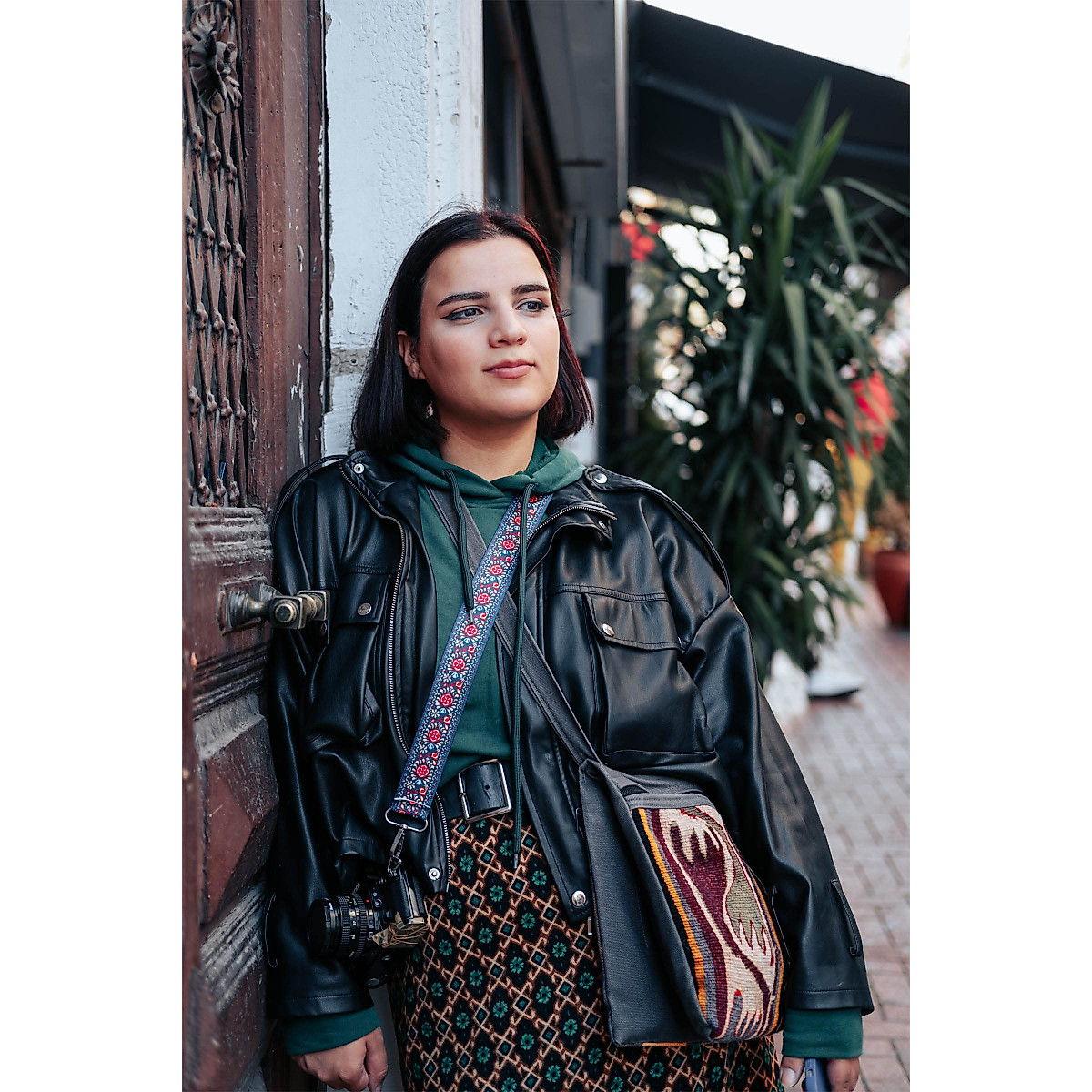 Abuyall Wide Strap Replacement Guitar Style Multicolor Crossbody Handbag Strap A