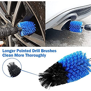 CLEAFOU 7 Pcs Drill Brush Attachment Set with Extend Attachment All Purpose Power Scrubber Brush Cleaning Kit for Bathroom Surfaces, Grout, Floor, Tub, Shower, Tile, Kitchen and Car, Blue