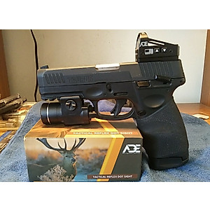 Ade Advanced Optics Delta RD3-012 Red Dot Reflex Sight + Optic Mounting Plate for Taurus PT111 G2, Millennium G2, G2C, G3 with Original Rear Sight, PT140 G2, PT709, PT740, TX22 + Pictinny Plate