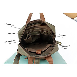 Art On Leather Genuine Leather Backpack For Women And Men - Buffalo Vintage Leather Backpack And Leather Laptop Backpack - Leather School Backpack With Laptop Sleeve And Vintage Leather Travel Bag