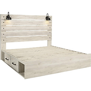 Signature Design by Ashley Wooden Mattress Support Bunkie Board Roll Slat with Nylon Cord, King, Beige