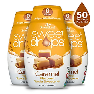 SweetLeaf Sweet Drops Caramel Stevia Liquid Sweetener - Flavor Foods, Keto Coffee with Sugar Free, 0 Calorie, Non-Glycemic Response SweetLeaf Stevia Drops, 1.7 Fl Oz Ea (Pack of 3)