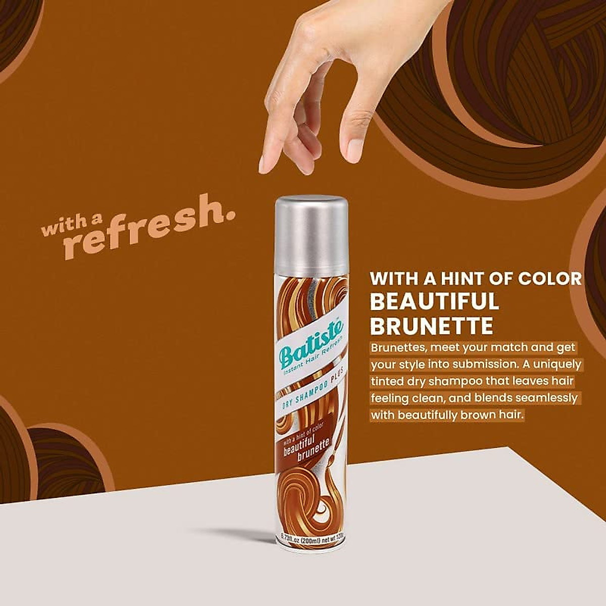 Batiste, Dry Shampoo, Beautiful Brunette, 6.73 fl. oz.