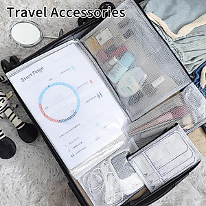 EOOUT 20pcs Mesh Zipper Pouch 8 Sizes Waterproof Zipper Bags, Plastic Travel Pouch for Board Game Travel Storage School Supplies Office Appliances Home Organize