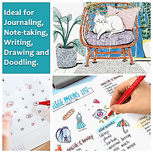 Lelix 30 Colors Felt Tip Pens, Medium Point Felt Pens, Assorted Colors Markers Pens For Journaling, Writing, Note Taking, Planner Coloring, Perfect for Art Office and School Supplies